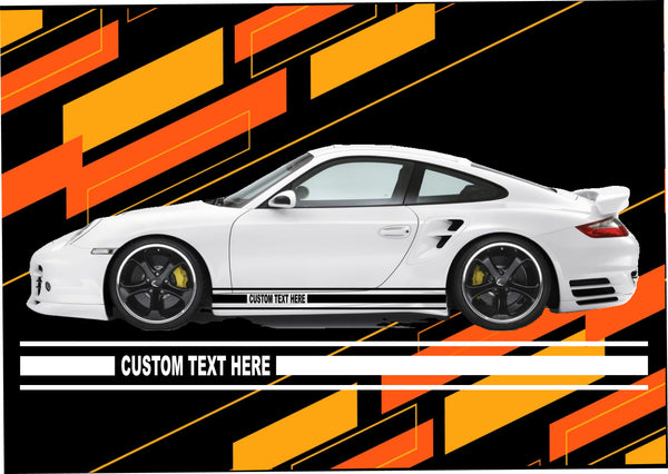 CUSTOM ROCKER PANEL STRIPES WITH YOUR TEXT - Dezert Graphic Worx