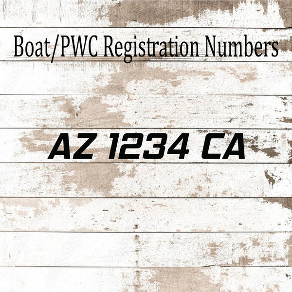 Boat Registration Numbers One Color - Dezert Graphic Worx